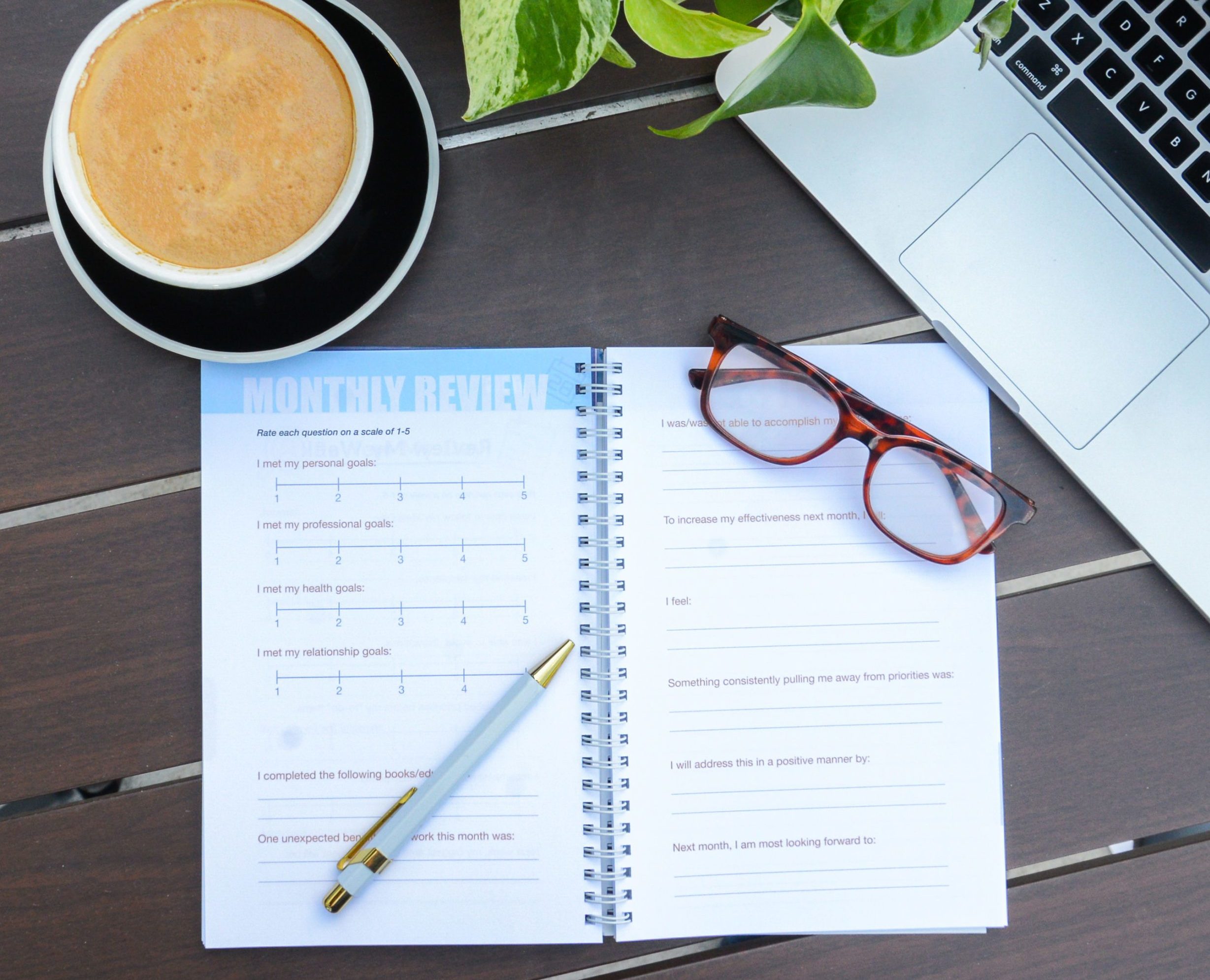 Inside Define My Day Planner and Journal